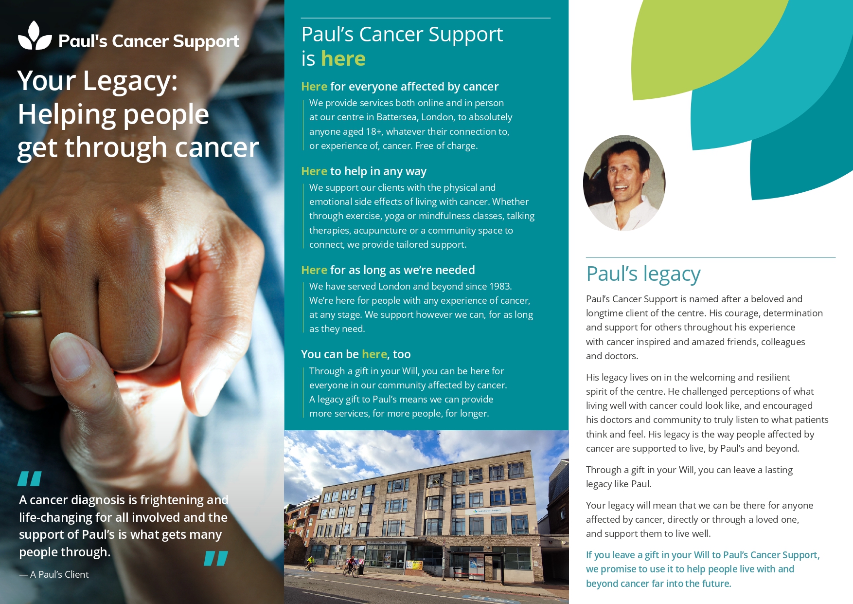 Case Study: Paul's Cancer Support - Legacy Leaflet